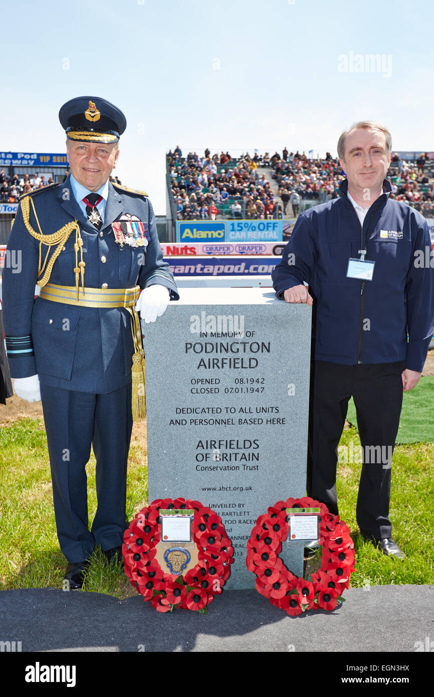 Unveiling of a memorial stone at Podington Airfield installed by the ...
