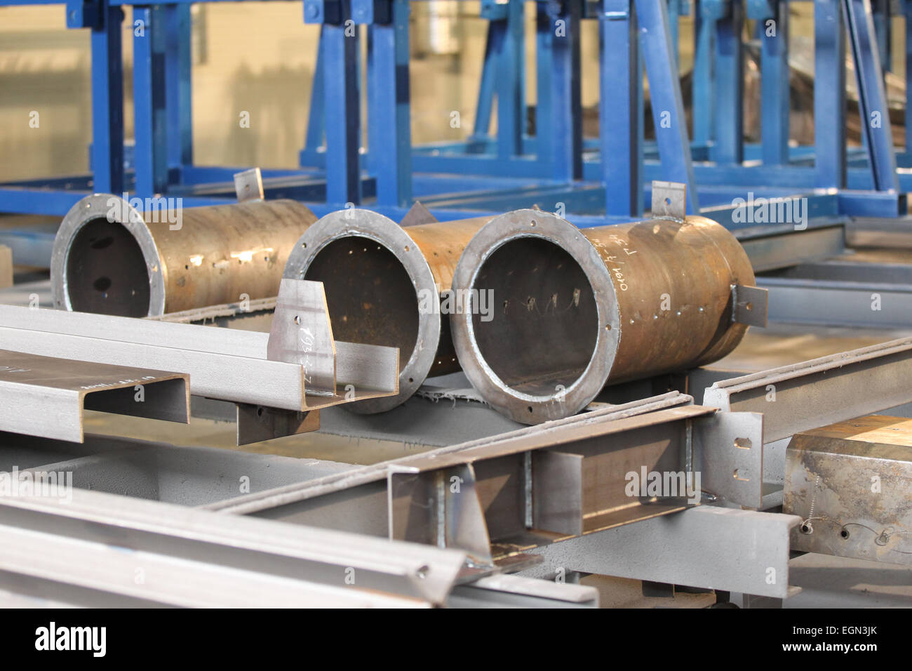 Metal profiles pipe foundation for building structures, steel Stock ...