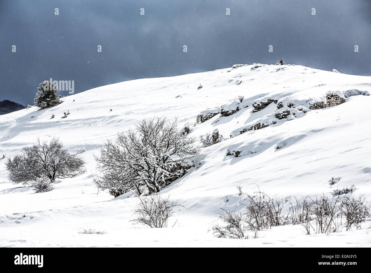 Winter and snow in Abruzzo, Italy Stock Photo - Alamy
