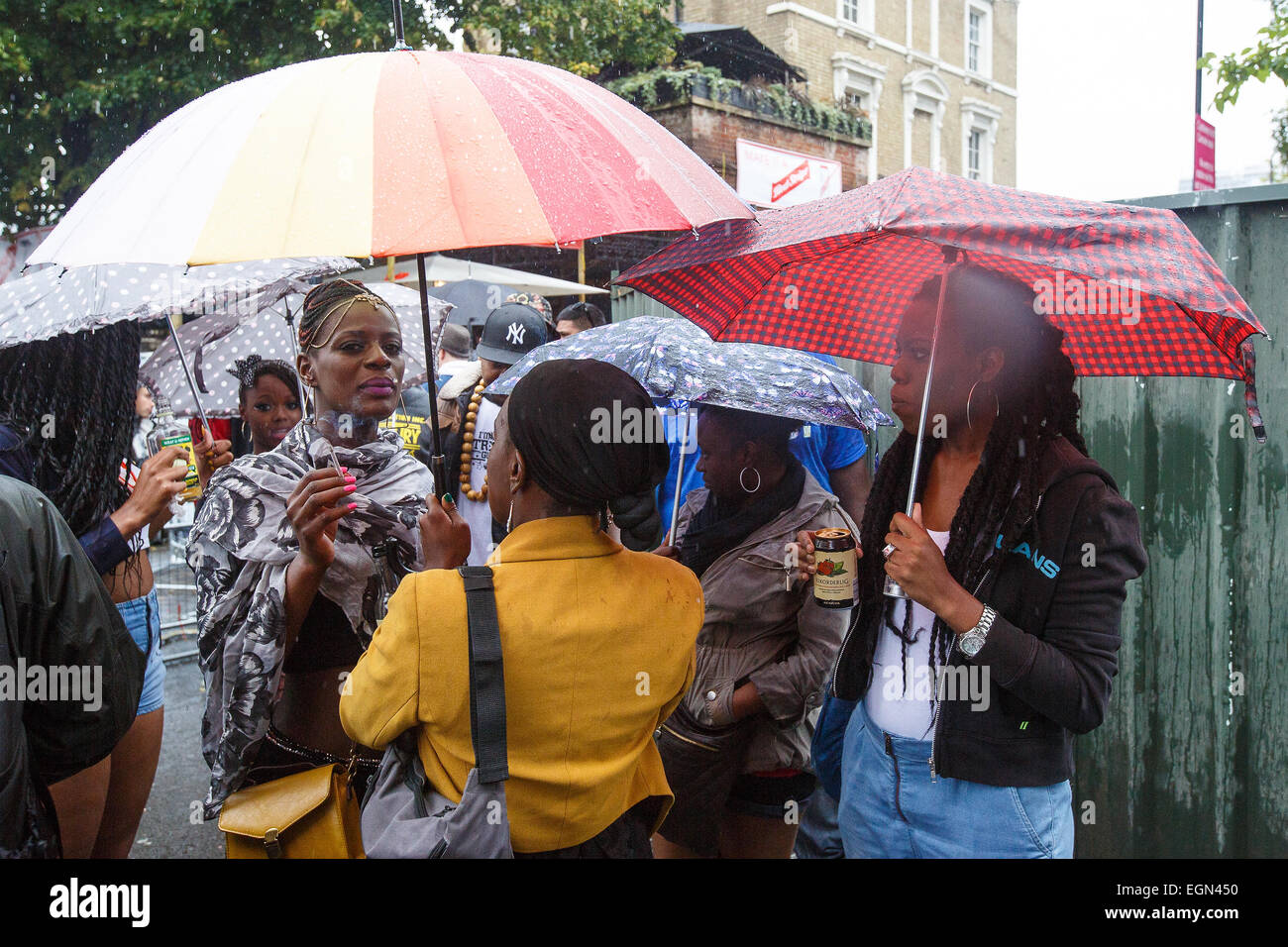 Rain poured on London Notting Hill Carnival 2014 Featuring: Atmosphere ...