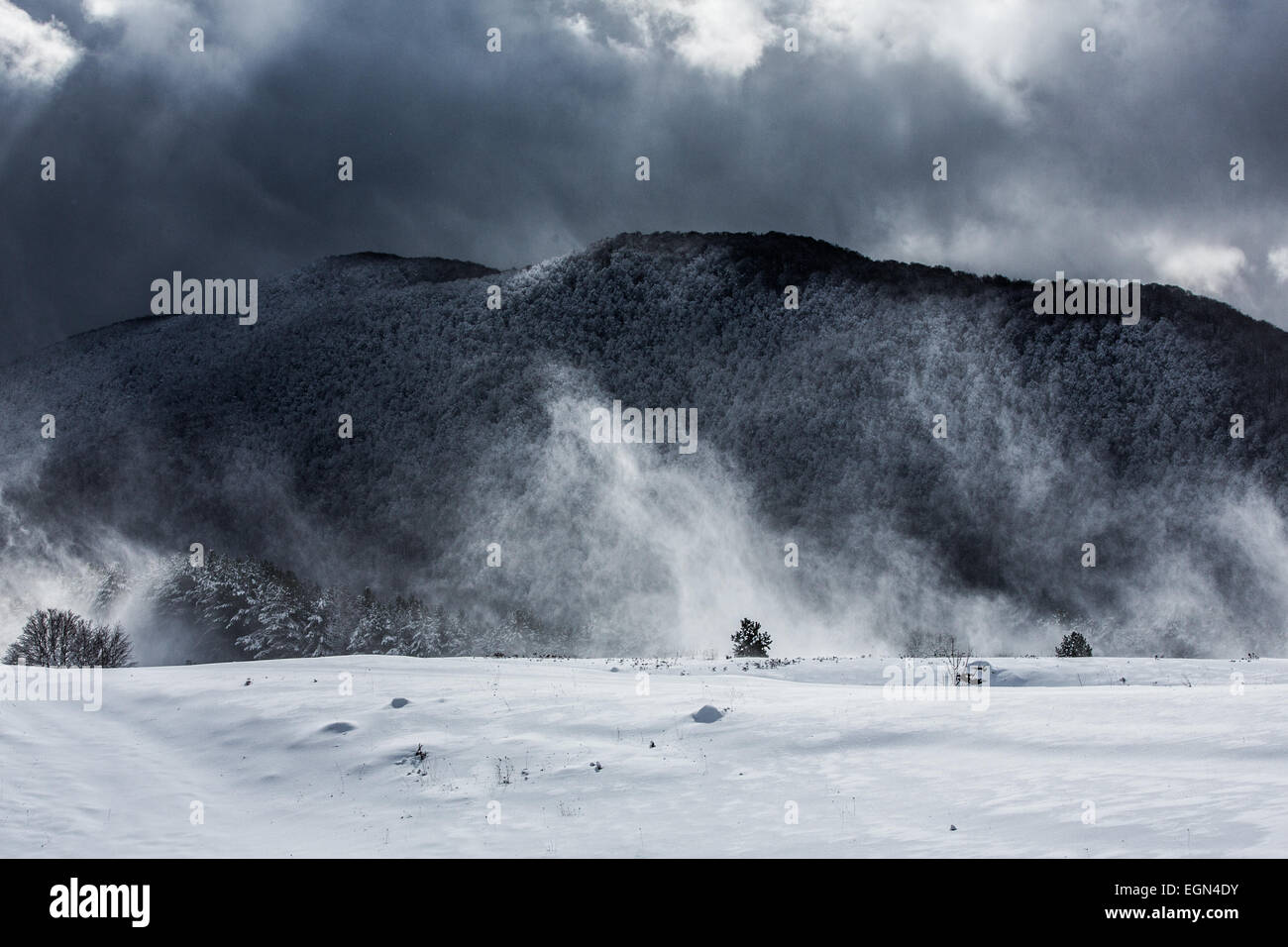 Winter and snow in Abruzzo, Italy Stock Photo - Alamy