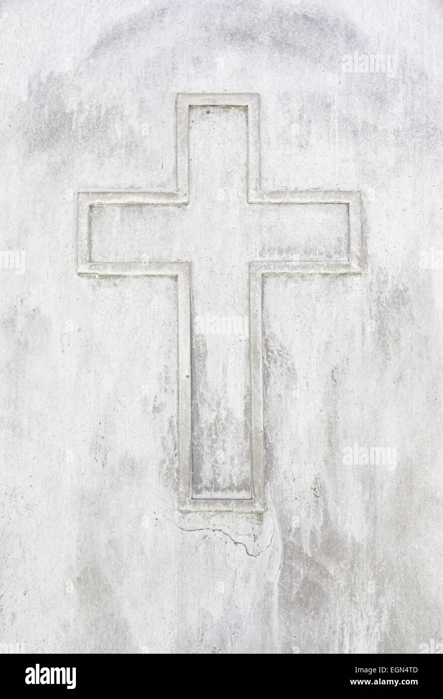 Old rusty metal cross, detail of an old cross on a metal wall, cemetery ...