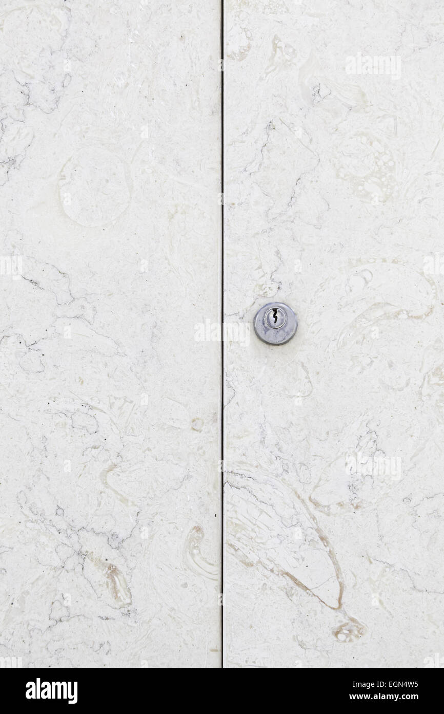 Marble door closed, detail of a stone door, decoration and protection ...