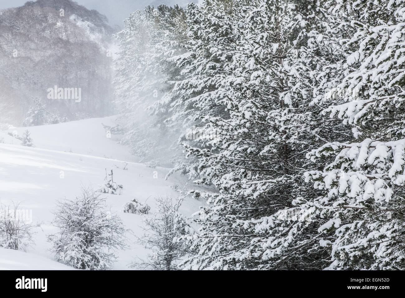 Winter and snow in Abruzzo, Italy Stock Photo - Alamy