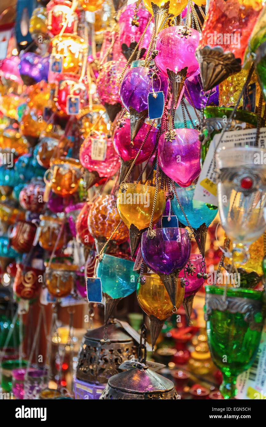 glass lanterns on display in the shop Stock Photo - Alamy