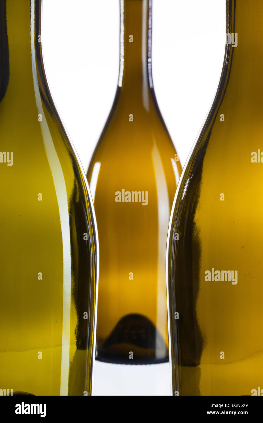 Three empty wine bottles hi-res stock photography and images - Alamy