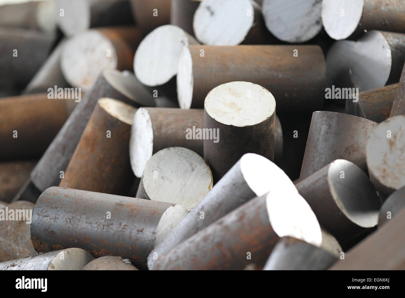 Round billet of metal raw materials for further processing Stock Photo ...