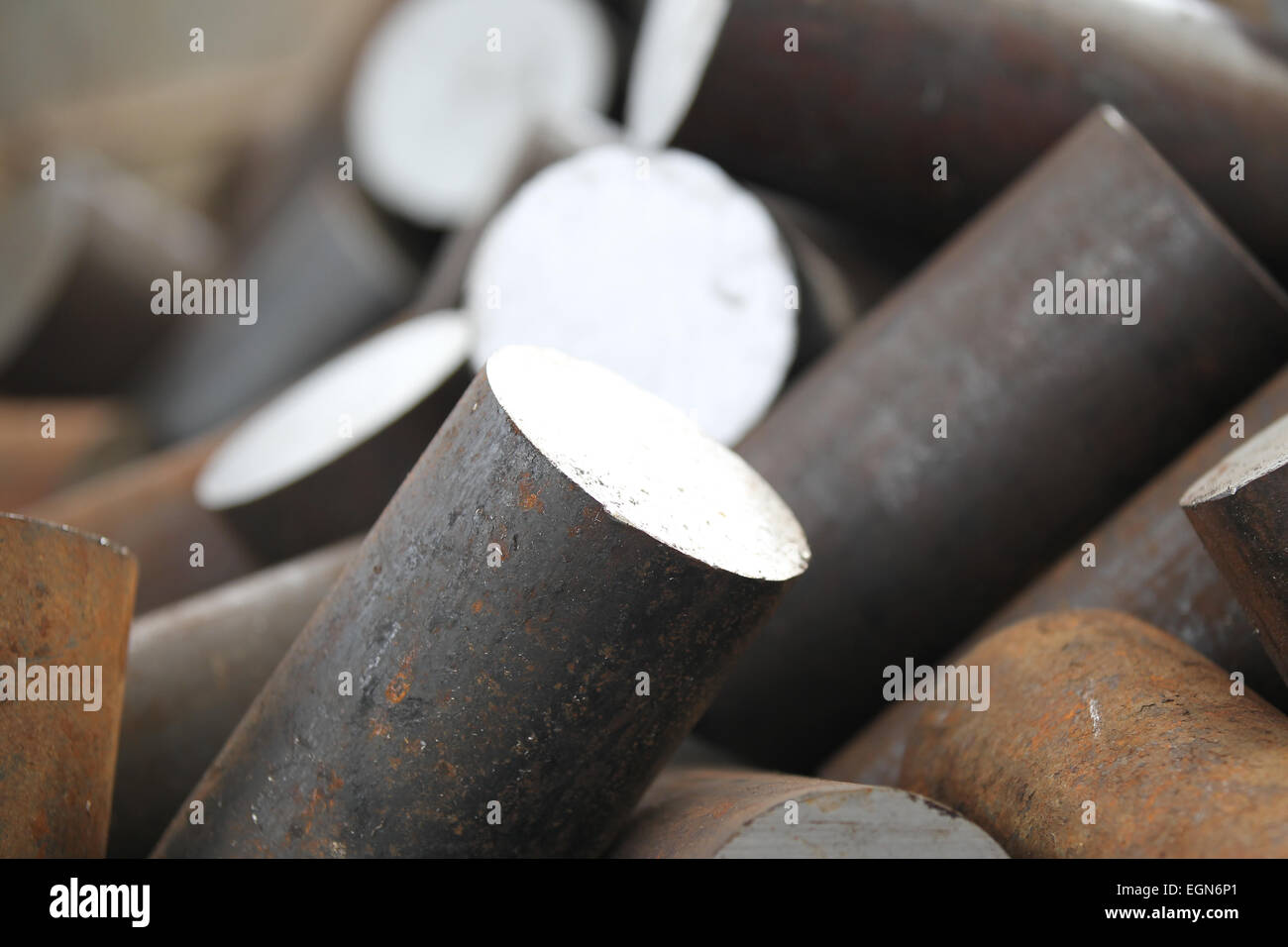Round billet of metal raw materials for further processing Stock Photo ...
