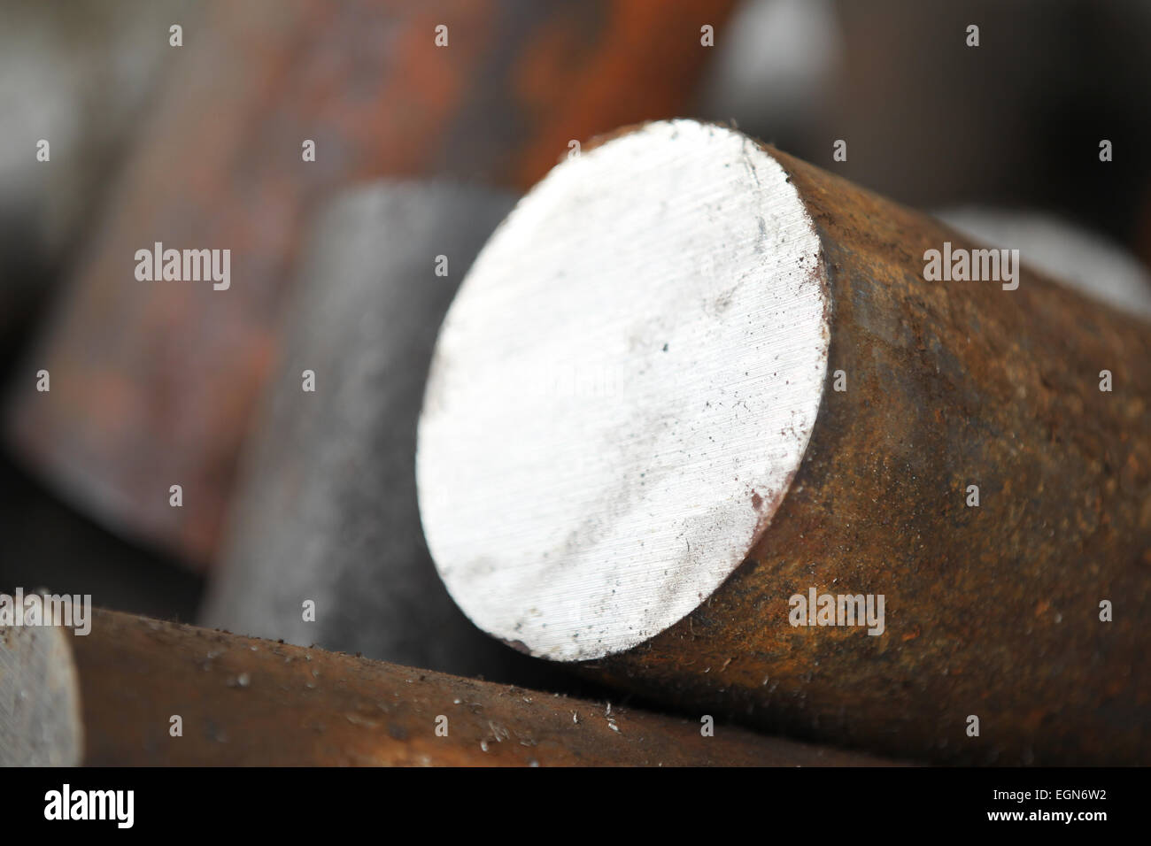 Round billet of metal raw materials for further processing Stock Photo ...
