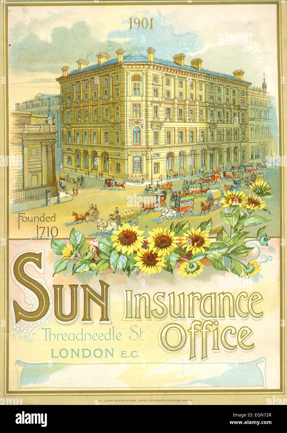 Chromolithographed blotter cover for the Sun Insurance Company Stock ...