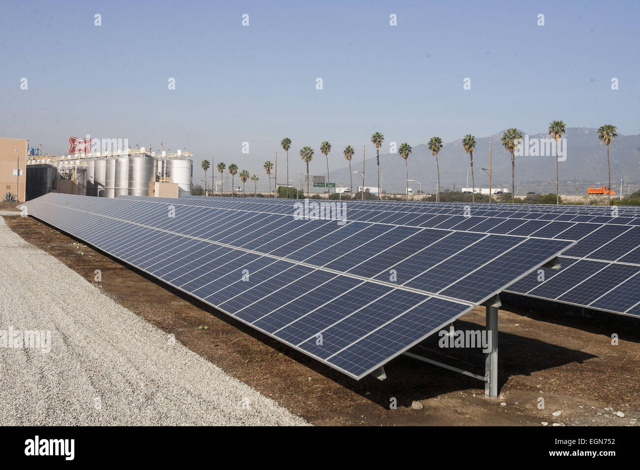 Los Angeles, California, USA. 4th Feb, 2015. Solar panel array at ...