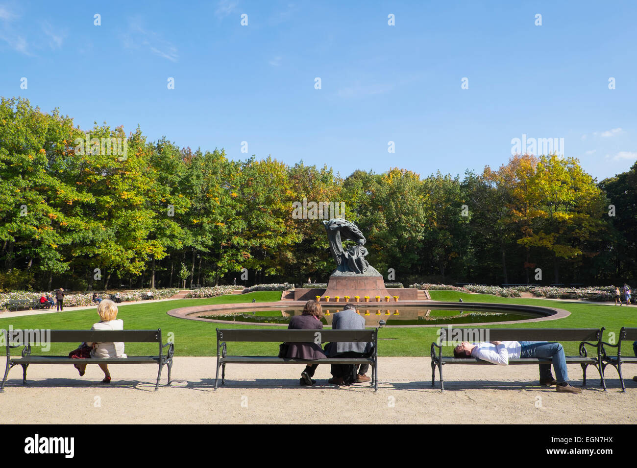 Frederic Chopin gardens in Warsaw Poland. The memorial gardens are ...