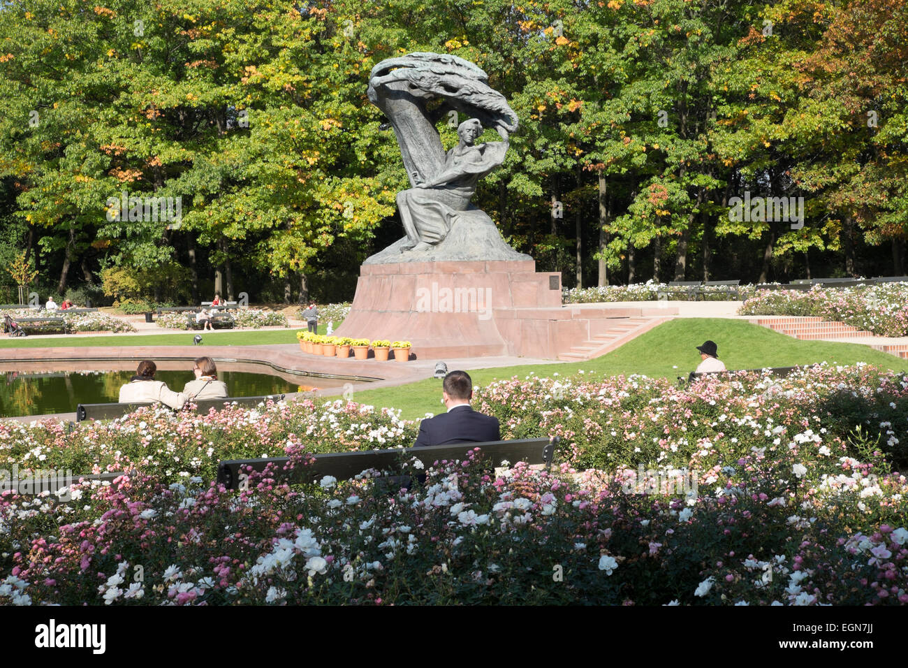 Frederic Chopin gardens in Warsaw Poland. The memorial gardens are ...