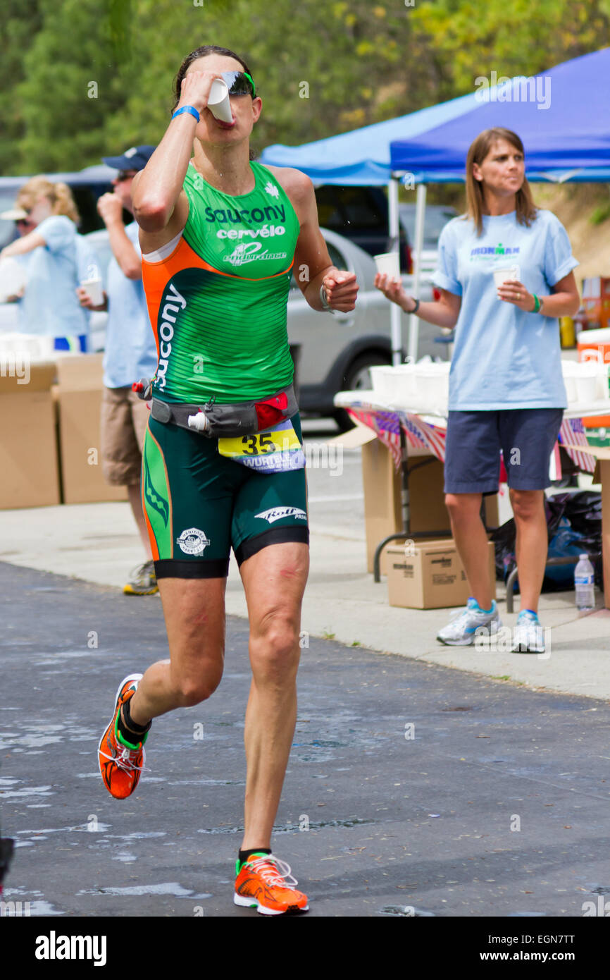 COEUR D ALENE, ID - JUNE 23: Female winner Heather Wurtele, triathlete ...