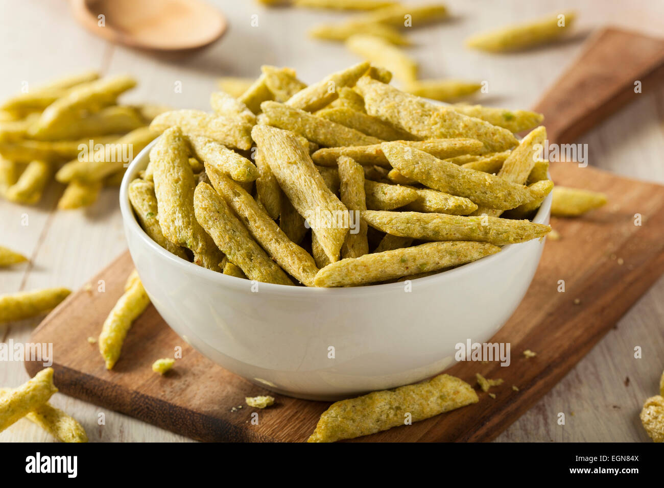 Healthy Organic Snap Pea Chips Lightly Salted Stock Photo - Alamy