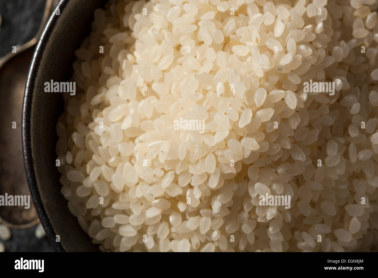 Raw White Sushi Rice in a Bowl Stock Photo - Alamy