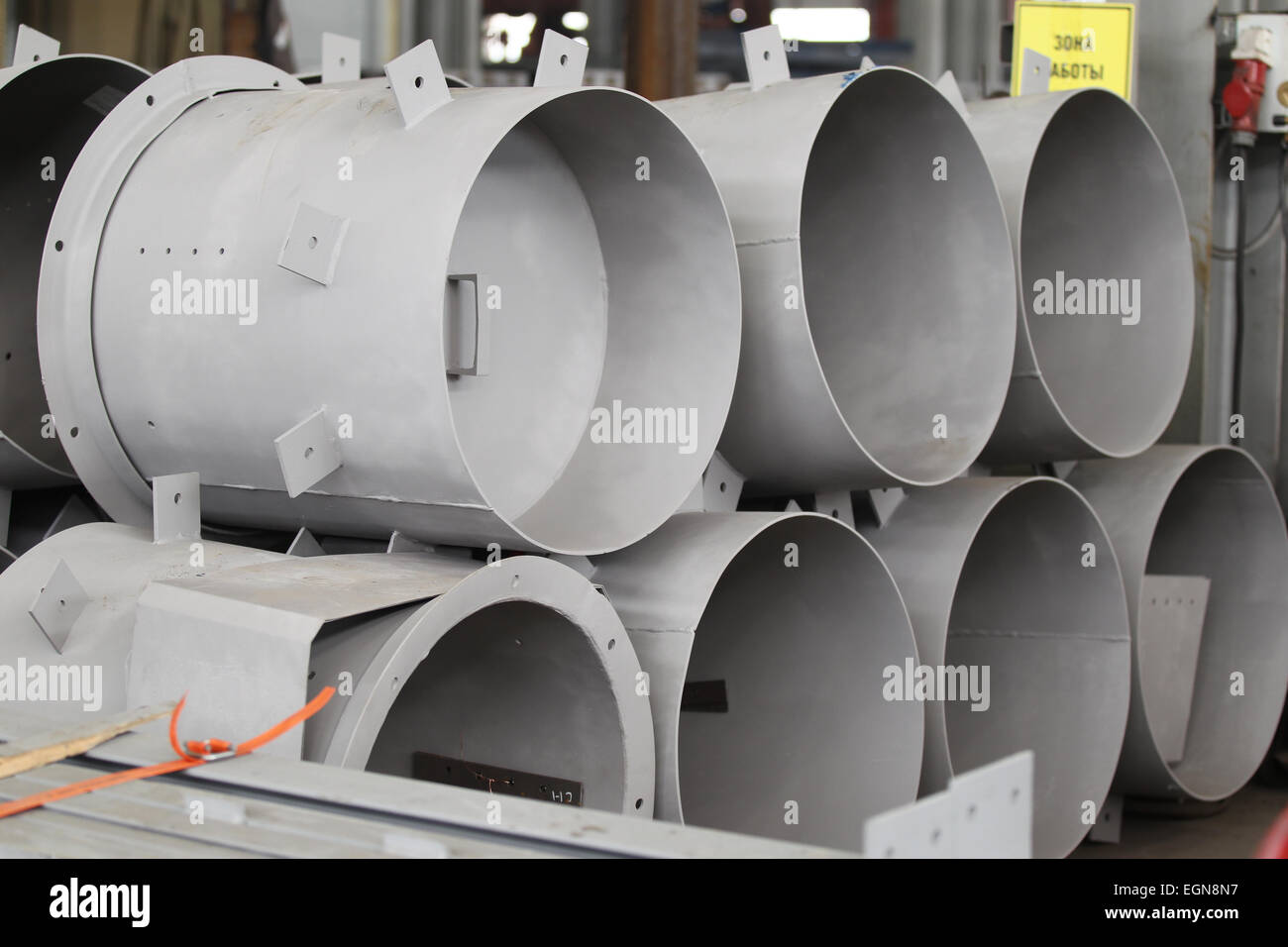 Metal profiles pipe foundation for building structures, steel Stock ...