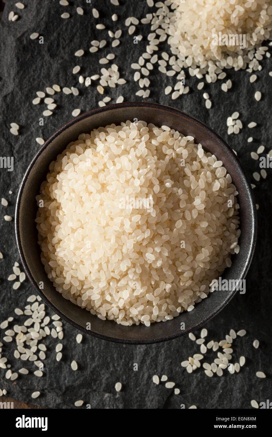 Raw White Sushi Rice in a Bowl Stock Photo - Alamy