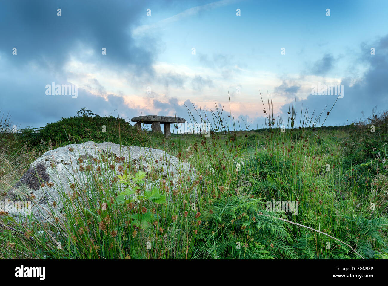 Lanyon Quoit a Neolithic dolmen near Lands End in Cornwall Stock Photo ...