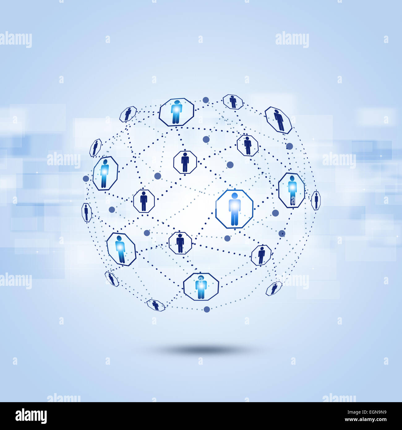 abstract technology global network communication blue background Stock ...