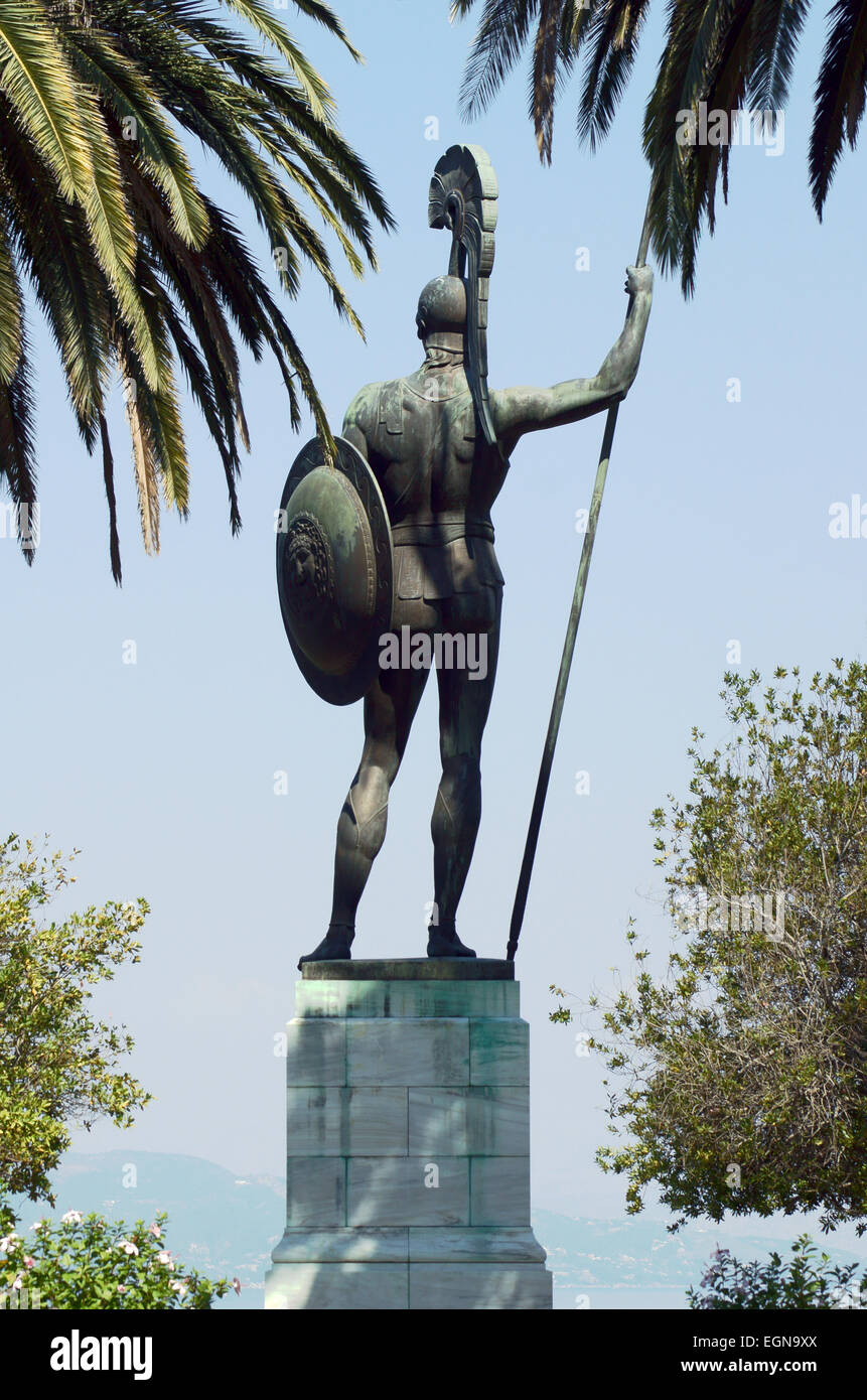 Statue of Achilles in Achilleion palace on the island of Corfu, Greece ...