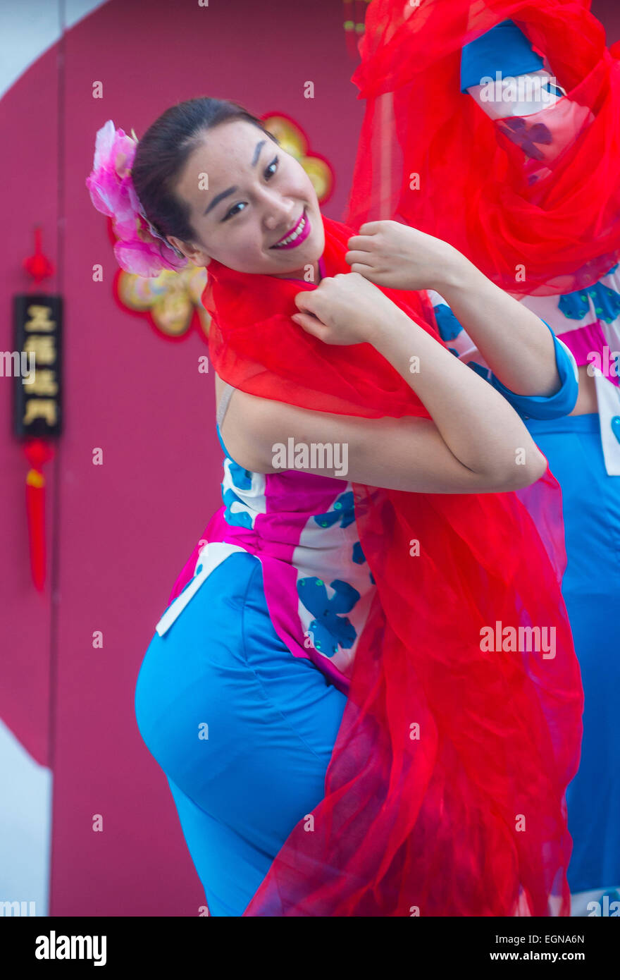 Chinese folk dancer perform at the Chinese New Year celebrations held ...