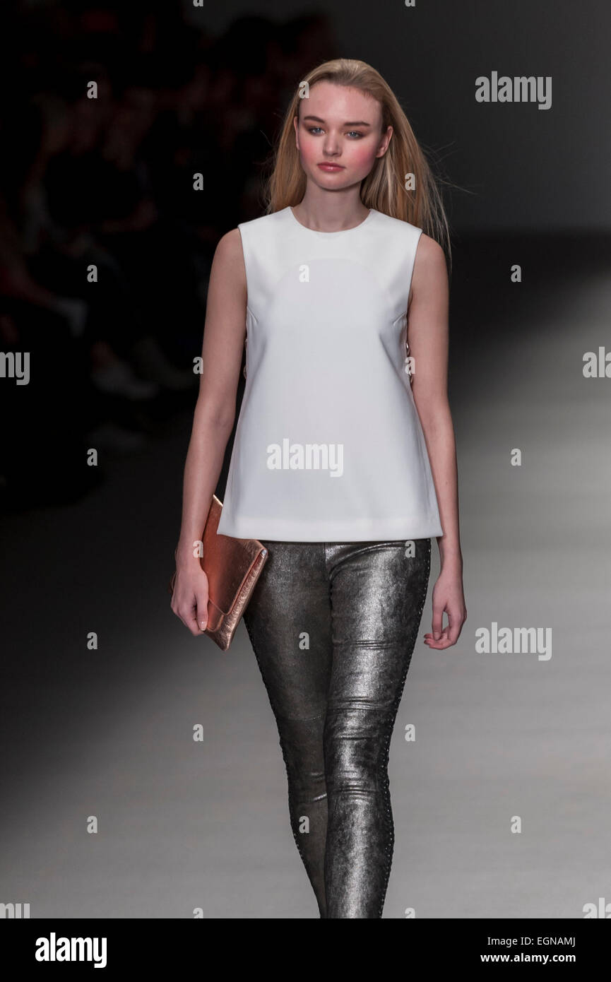 London, UK. 27th February, 2015. Models take to the runway presenting ...