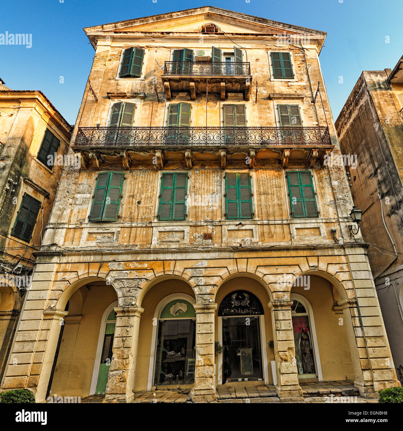 A building at the old town of Corfu, Greece Stock Photo - Alamy