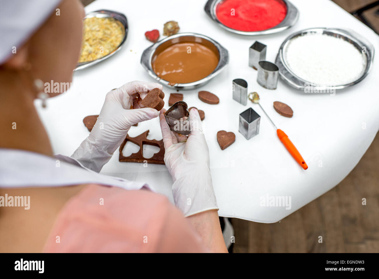 Making chocolate candy Stock Photo - Alamy