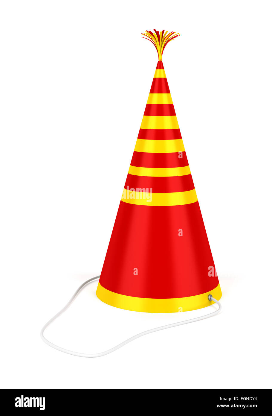 red stripped birthday cap isolated on white background Stock Photo - Alamy