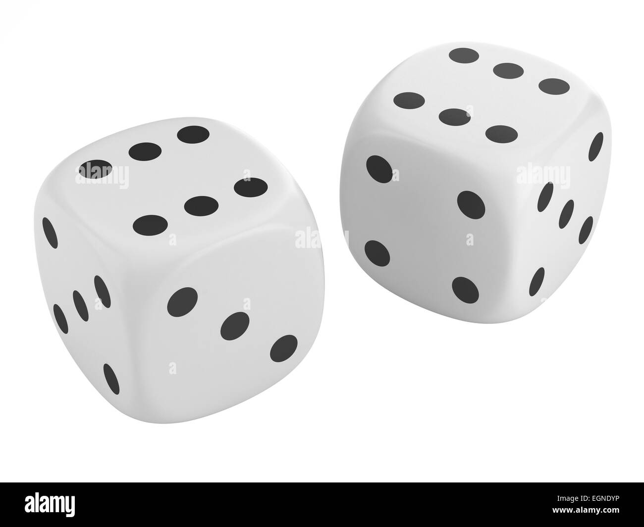 two dice isolated on white background Stock Photo - Alamy