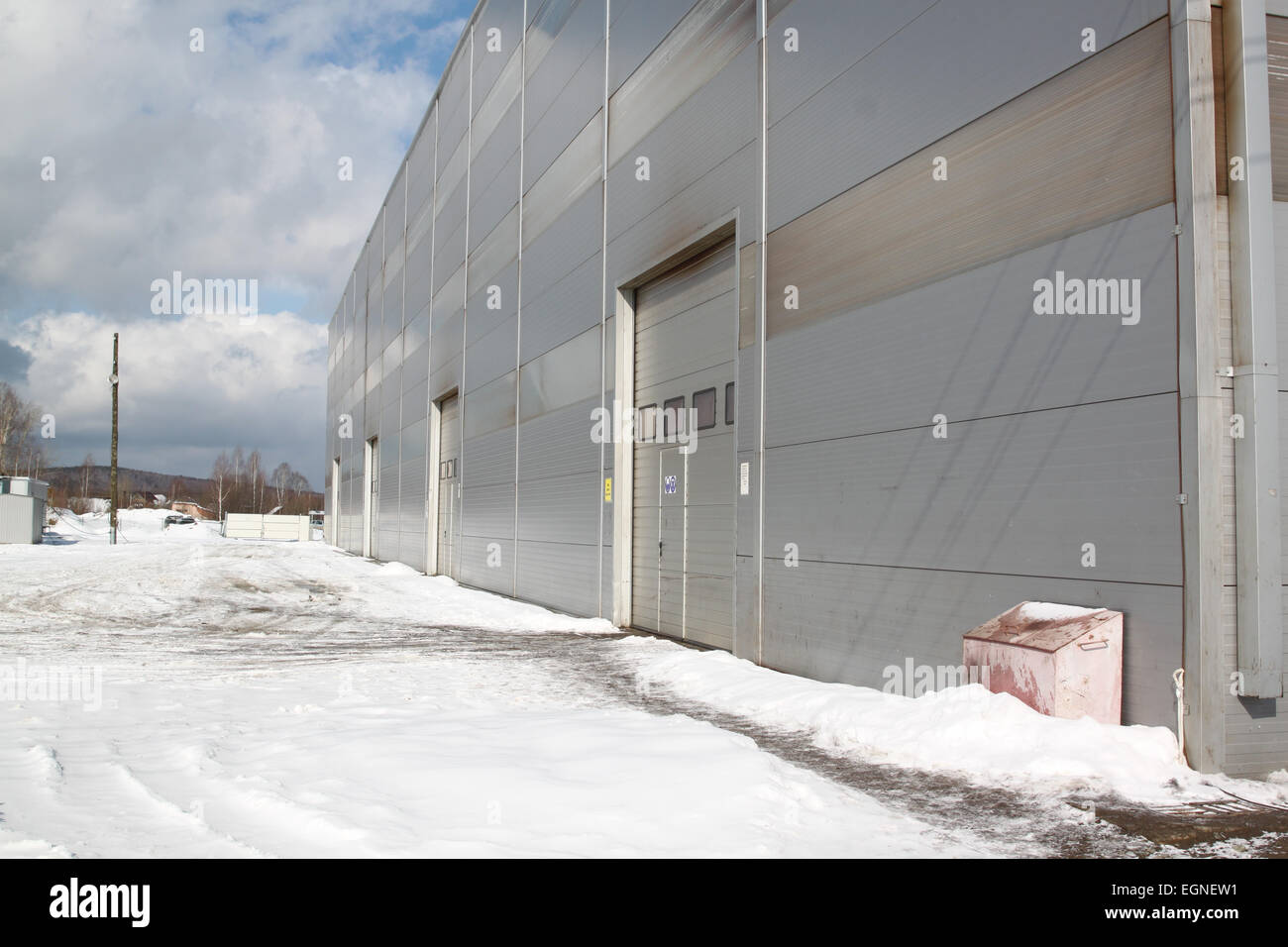 view of the modern industrial building in perspective Stock Photo - Alamy
