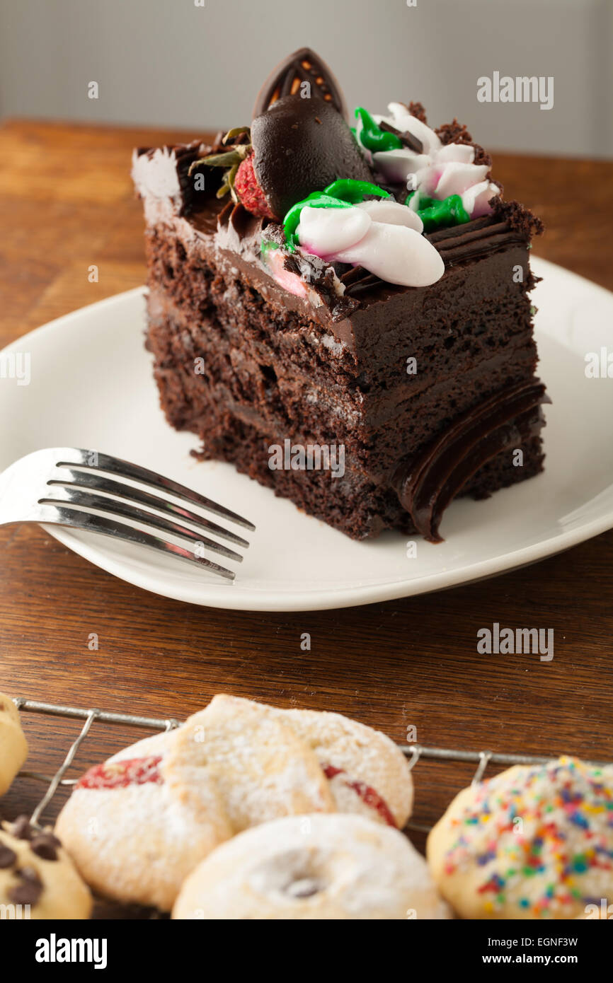 Chocolate Cake with Cookies Stock Photo - Alamy