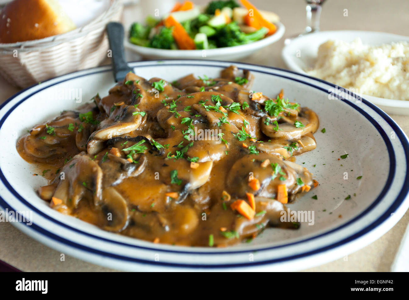 Chicken Marsala Dish Stock Photo - Alamy