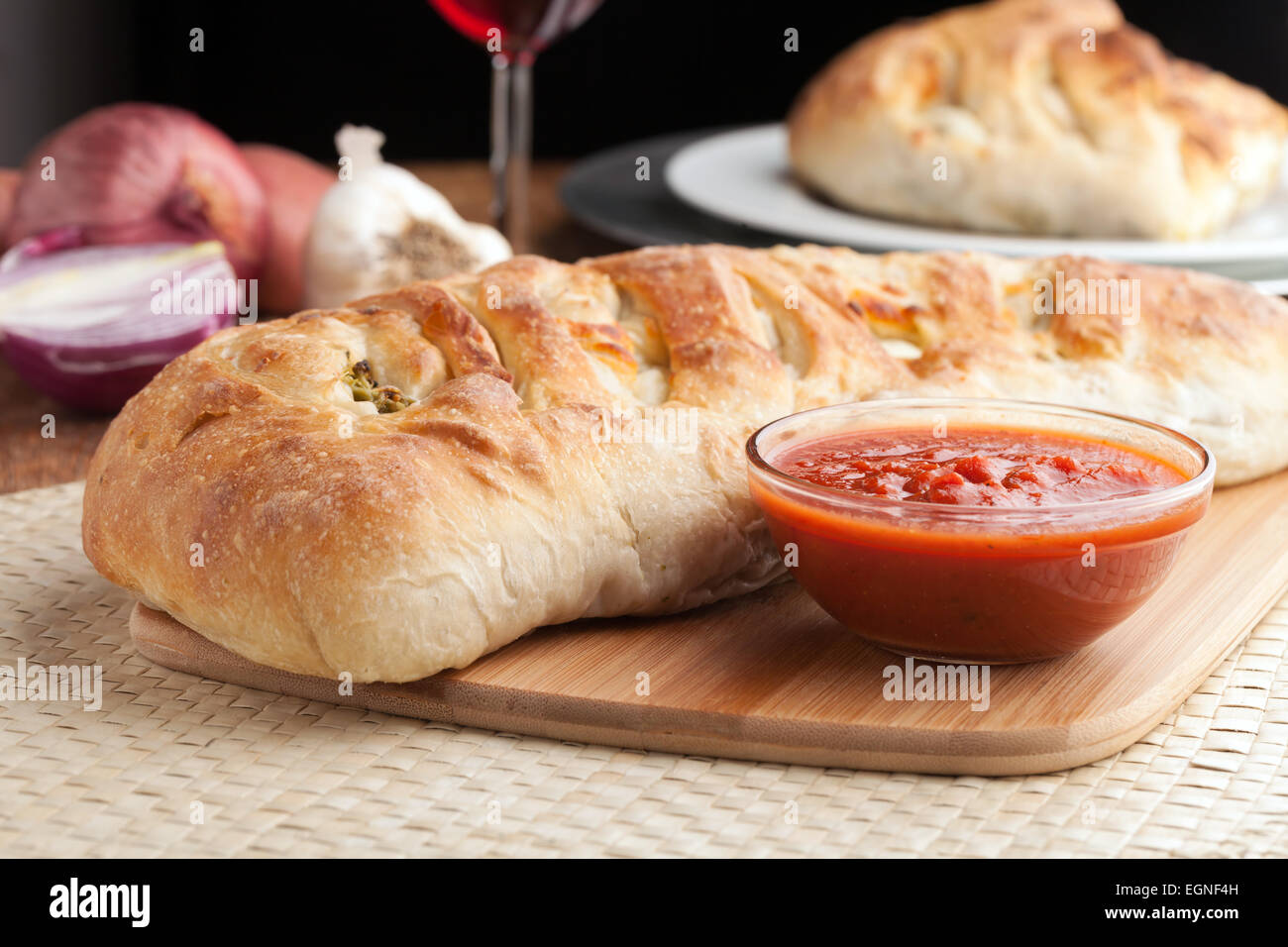 Italian Stuffed Bread Stock Photo - Alamy