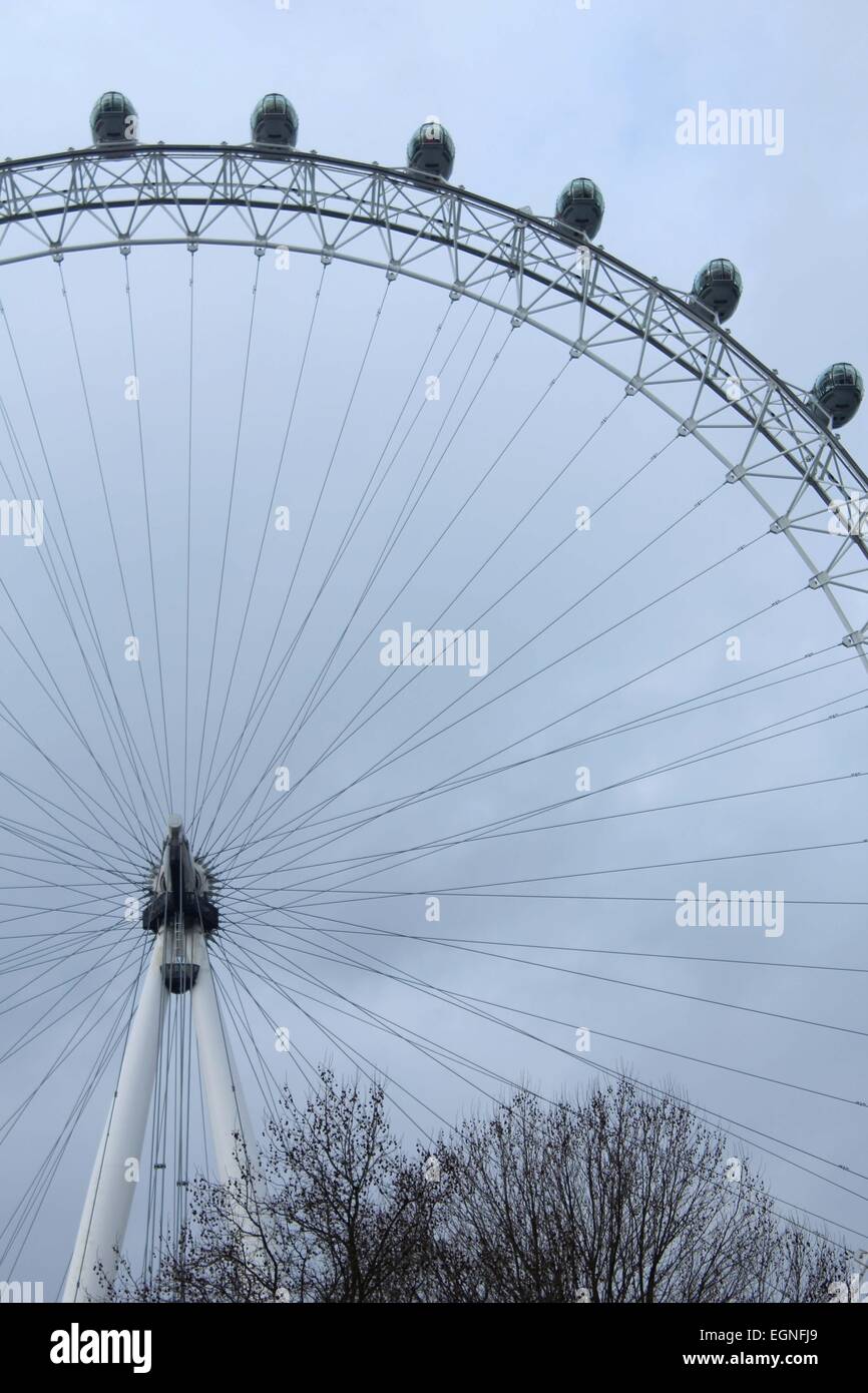 Portrait view of the architectural view of the London Eye, City of ...