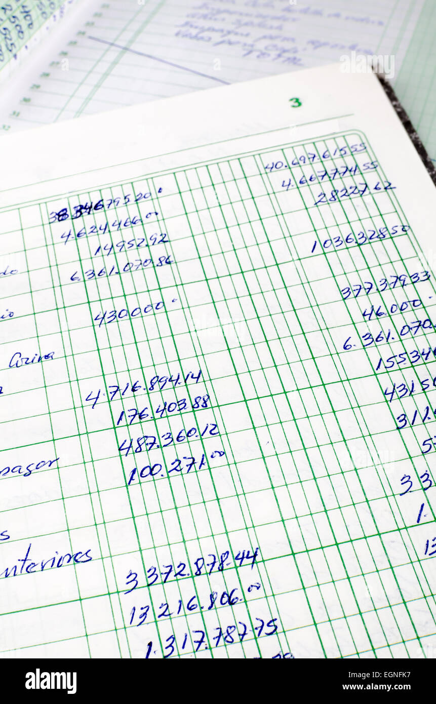 Handwritten Ledger Bookkeeping