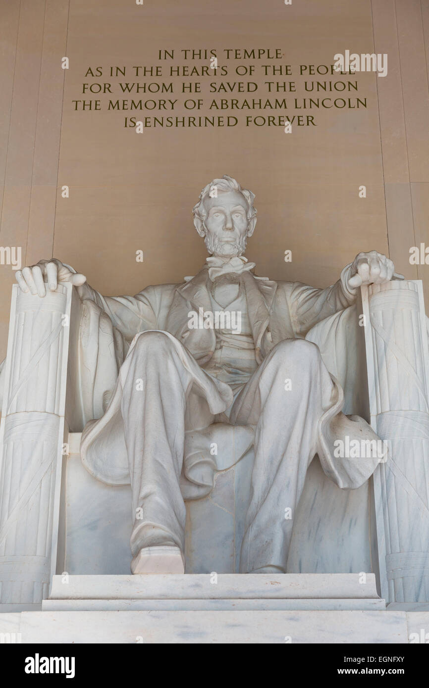 Abraham Lincoln Memorial building Washington DC US USA Stock Photo - Alamy