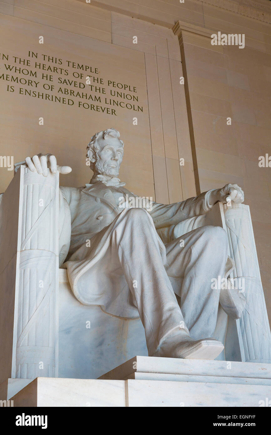 Abraham Lincoln Memorial building Washington DC US USA Stock Photo - Alamy