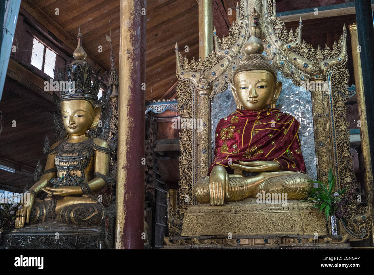 Nga Phe Kyaung monastery on Inle Lake, Burma,Myanmar, also known as ...