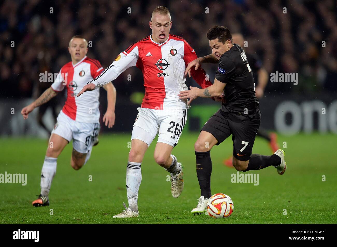 Rotterdam, Holland. 26th Feb, 2015. Europa League football. Feyenoord ...