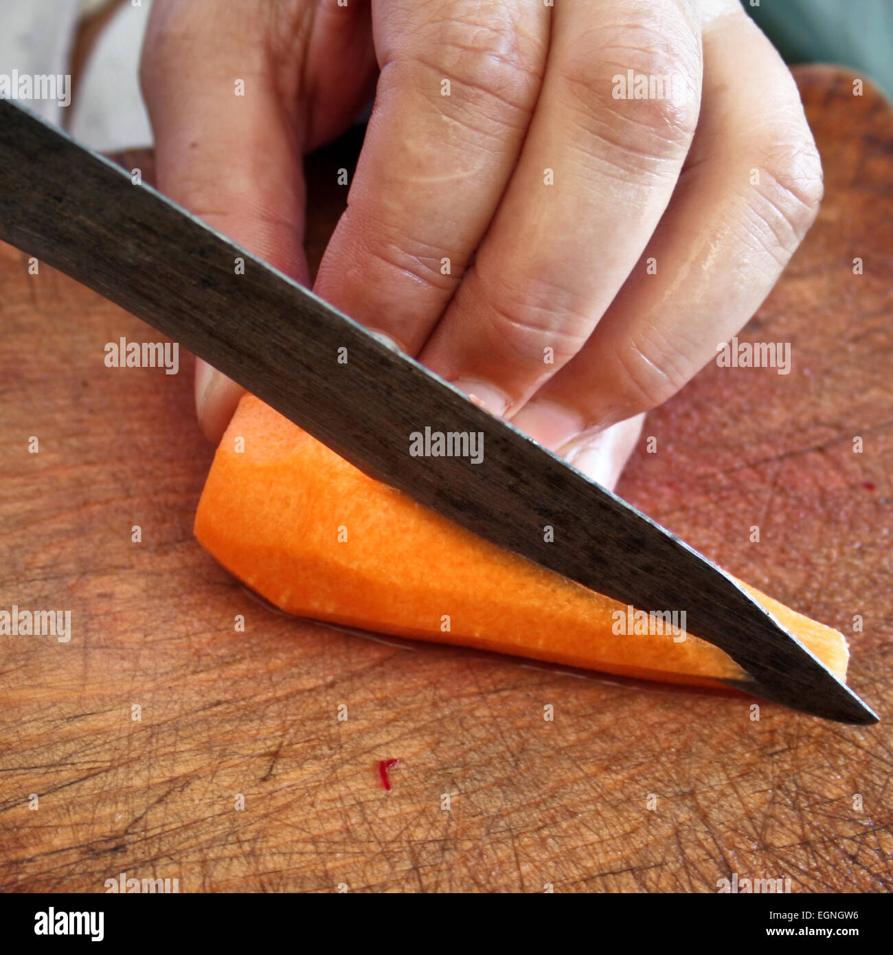 Carrots during preparation for cutting Stock Photo - Alamy