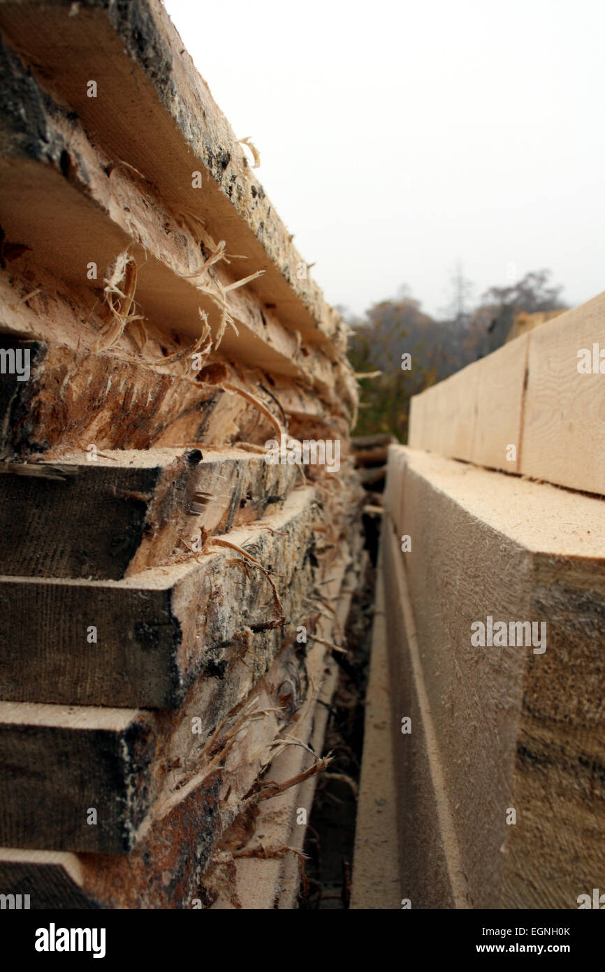 The big stack of building boards Stock Photo - Alamy