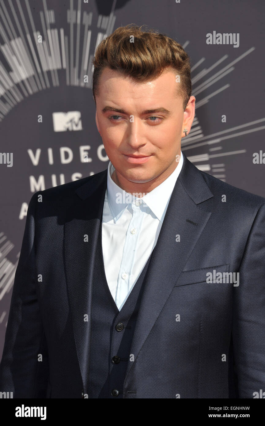 LOS ANGELES, CA - AUGUST 24, 2014: Sam Smith at the 2014 MTV Video ...