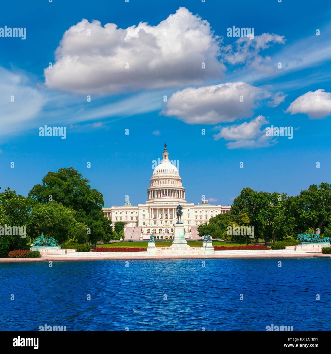 Capitol building Washington DC sunlight USA US congress pool Stock ...