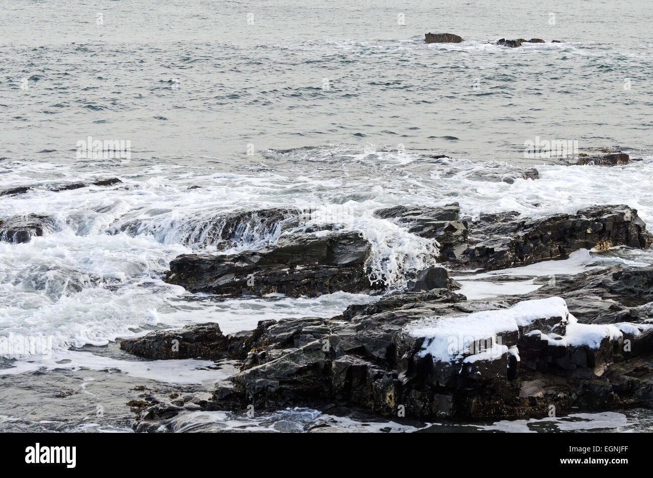 Shore path coast coastal nature seashore snow covered snowdrift snowy ...