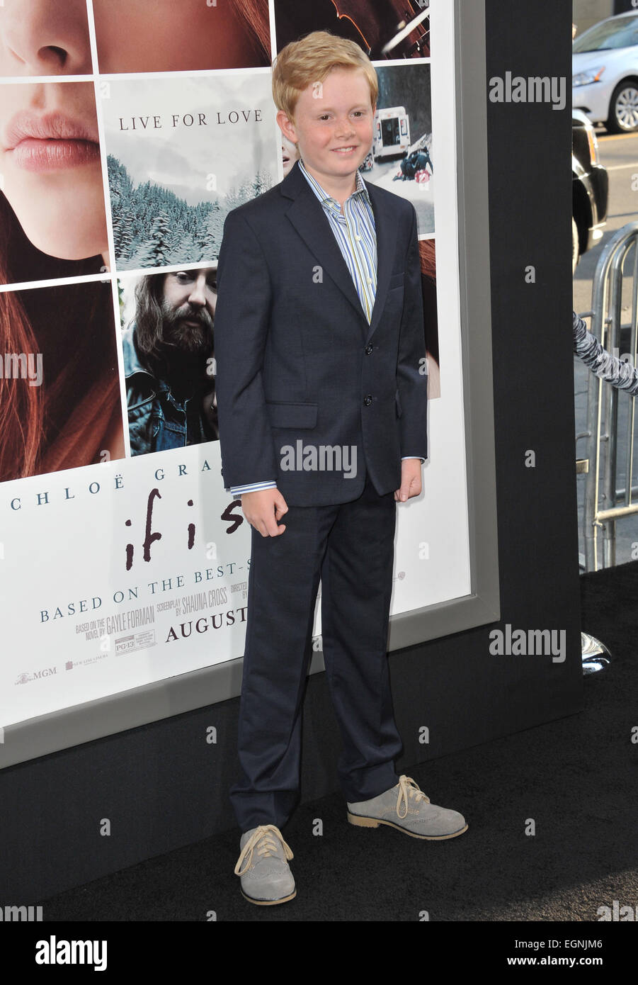 LOS ANGELES, CA - AUGUST 20, 2014: Jakob Davies at the world premiere ...