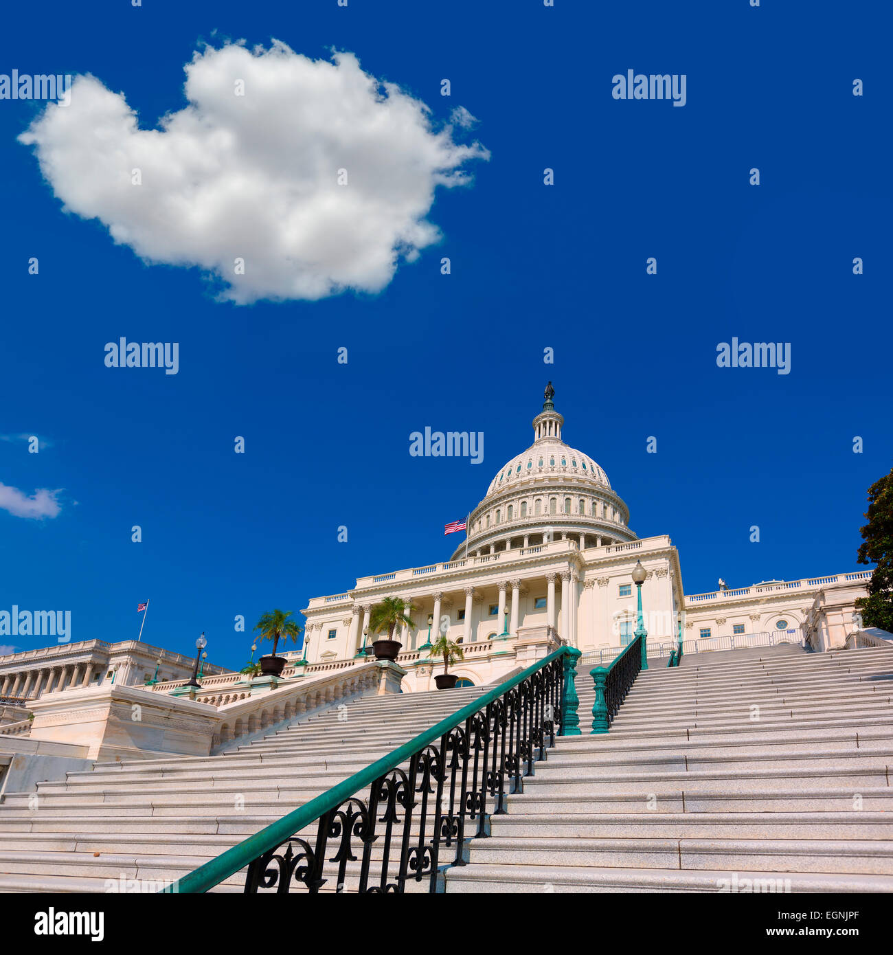 Capitol building Washington DC sunlight USA congress stairway US Stock ...