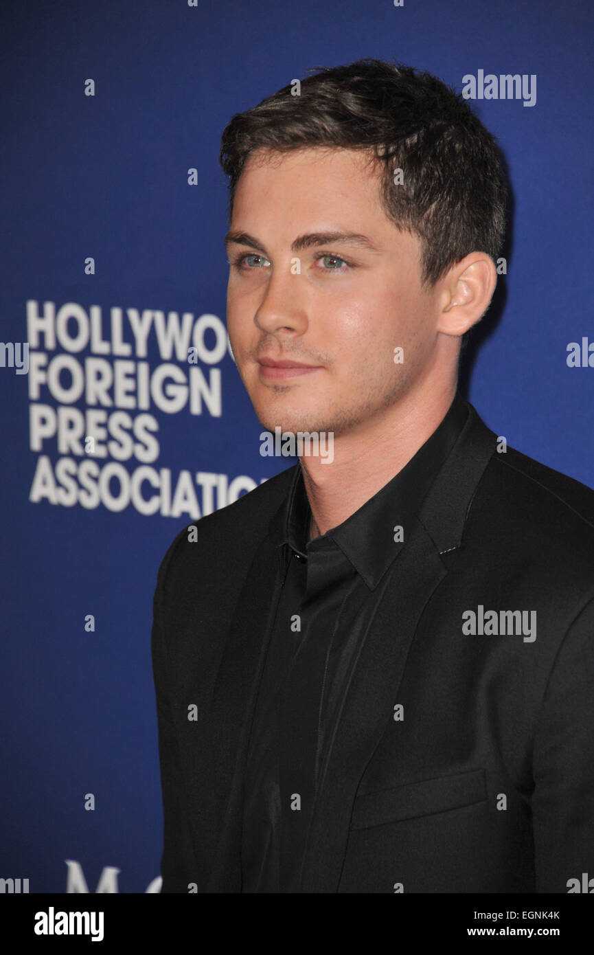 BEVERLY HILLS, CA - AUGUST 14, 2014: Actor Logan Lerman at the ...