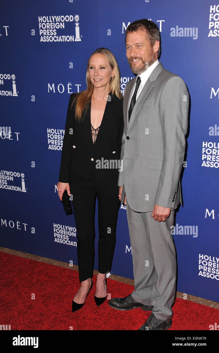BEVERLY HILLS, CA - AUGUST 14, 2014: Anne Heche & boyfriend James ...